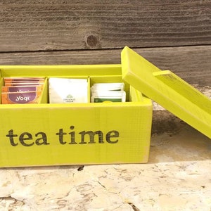 Tea Bag Holder, Tea Bag Organizer, Tea Box Lid, Tea Bag Storage, Tea ...