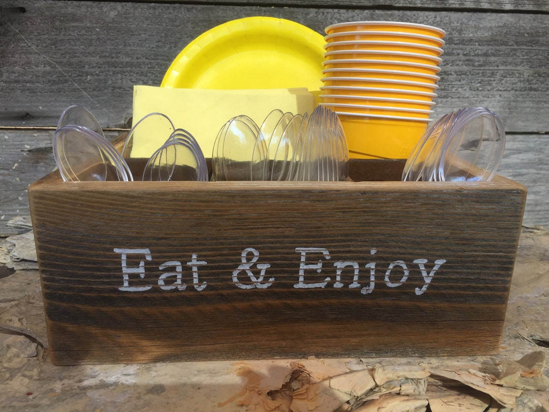 Eat and Enjoy, Utensil Holder, Utensil Caddy, Silverware Caddy ...