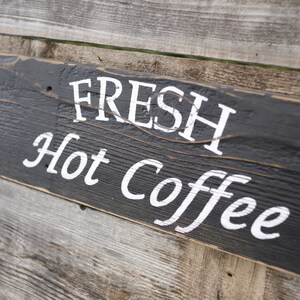Coffee Sign Fresh Hot Coffee Sign Coffee Mug Coffee Cup Farmhouse Decor ...