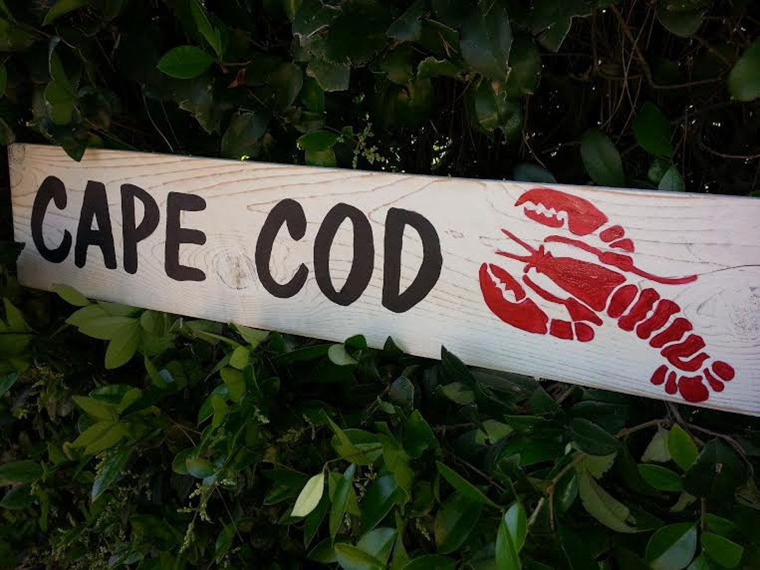 Cape Cod Sign New England Decor Cape Cod Art Lobster Art Lobster Sign ...