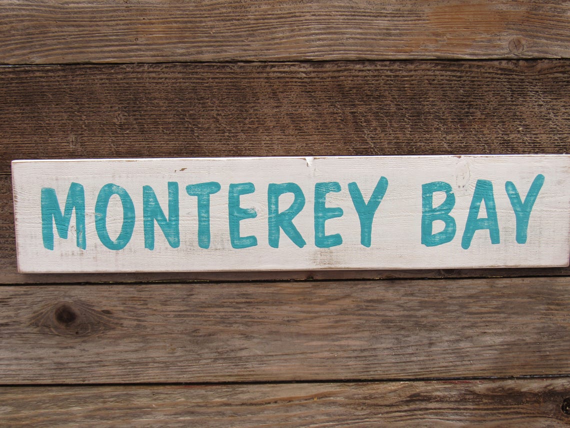 Monterey Bay Sign, Monterey Bay, Monterey California, Coastal Decor ...
