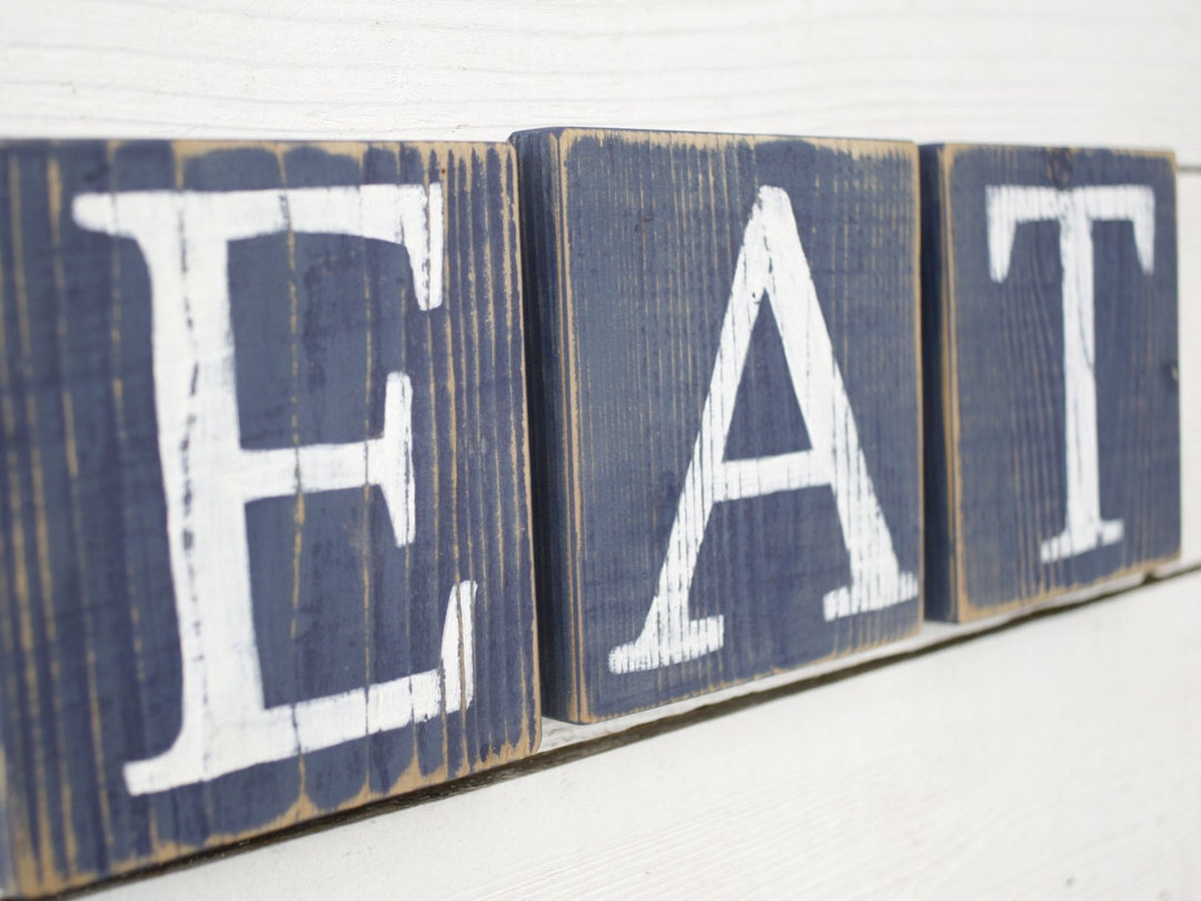Eat Sign Blocks Country Kitchen Restaurant Coffee Shop Dining Room Home ...