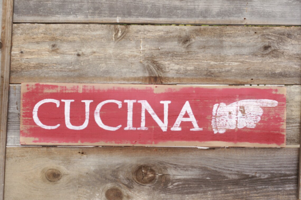 Cucina, Cucina Sign, Cucina Sign for Kitchen, Cucina Wood Sign, Kitchen ...