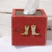 Cowboy Boots Tissue Box Cover Red Country Western Bathroom Decor ...