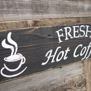 Coffee Sign Fresh Hot Coffee Sign Coffee Mug Coffee Cup Farmhouse Decor ...