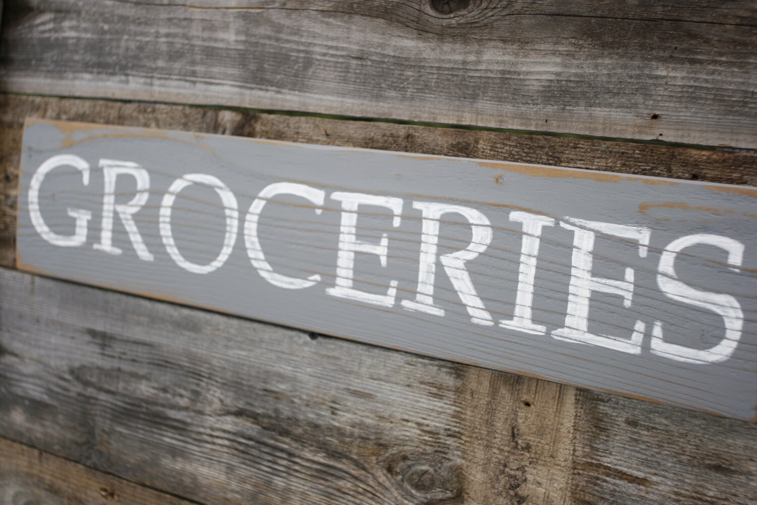 Groceries Sign Hand Painted Kitchen Decor Rustic Naturally Aged ...