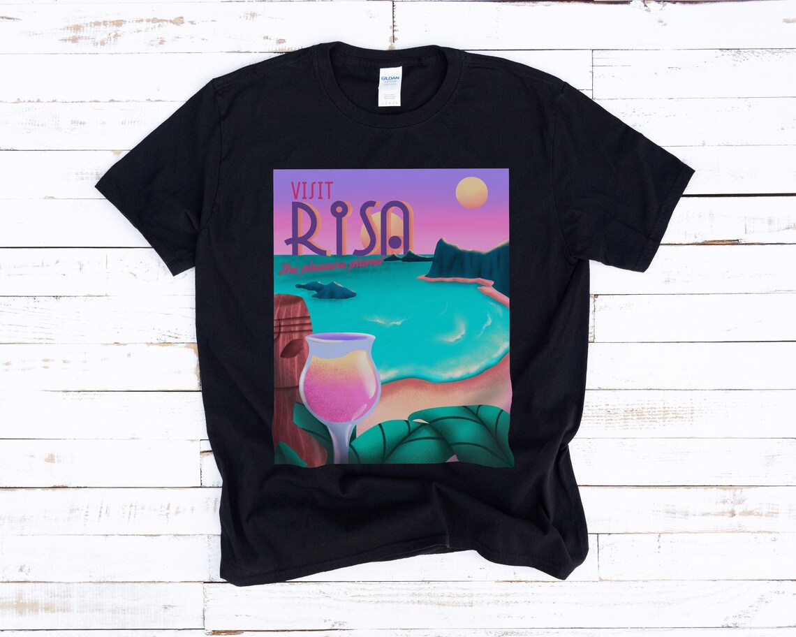 Visit Risa Travel Poster Tee | Fictional Sci Fi Planet | Jamaharon ...