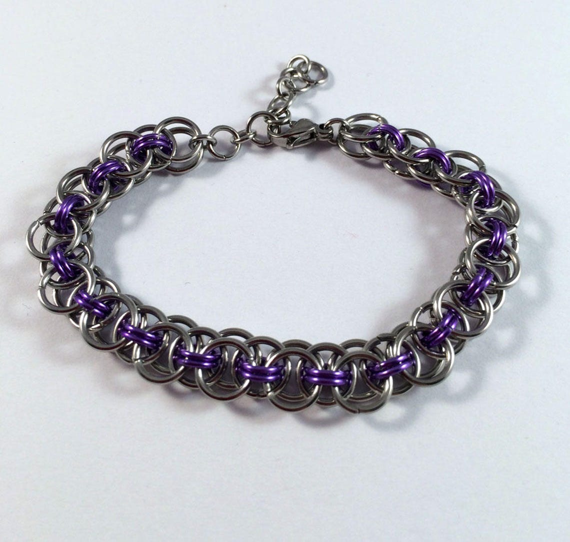 Chainmaille Bracelet Thin Chainmail Bracelet Coloured - Etsy