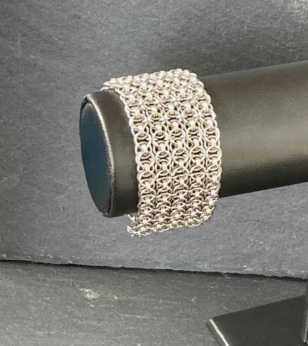 Chainmaille Cuff, Chunky Helm Maille Bracelet, Hypoallergenic Gift for Goth - Etsy UK