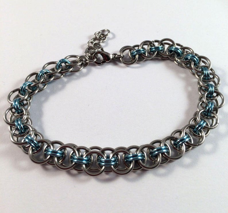 Chainmaille Bracelet Thin Chainmail Bracelet Coloured - Etsy