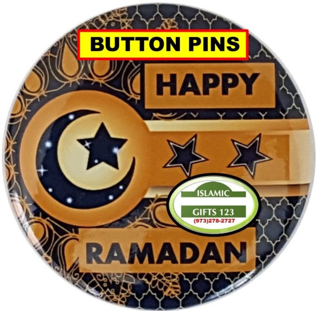Ramadan Favors Happy Ramadan Button Pins BLUE Ramadan Mubarak Islamic ...