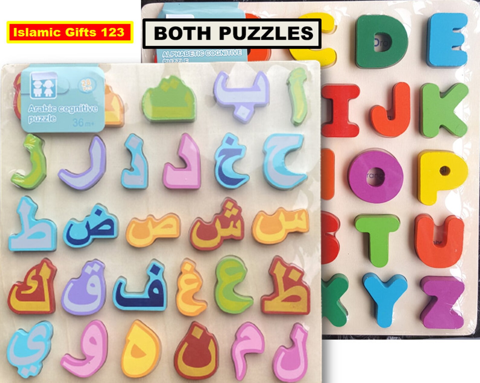 Arabic Alphabet Puzzle Letter Boardenglish Puzzle2islamic - Etsy