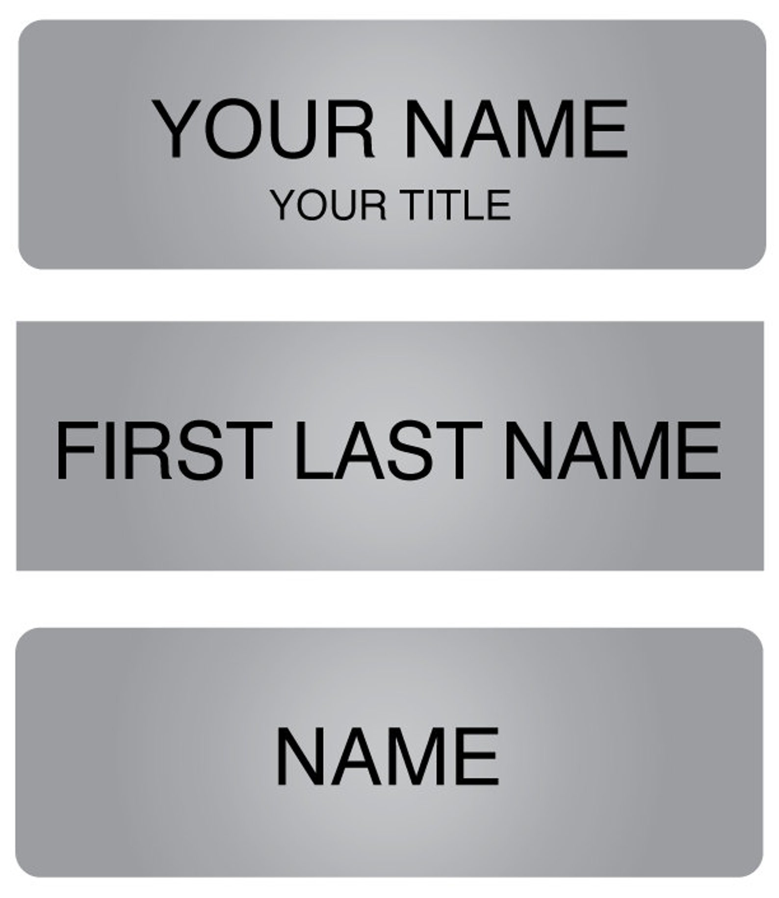 Custom Engraved Silver 1 X 3 Name Badge Tag With - Etsy