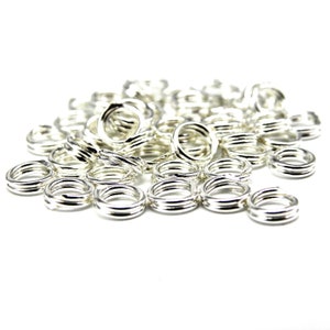 5 Mm Strong 22GA Sterling Silver 925 Double Split Rings (10 or 20 Pc ...