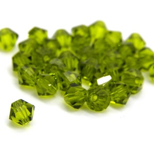 4 Mm Czech Superior Crystals MC Bicone Beads Olivine 24 or - Etsy
