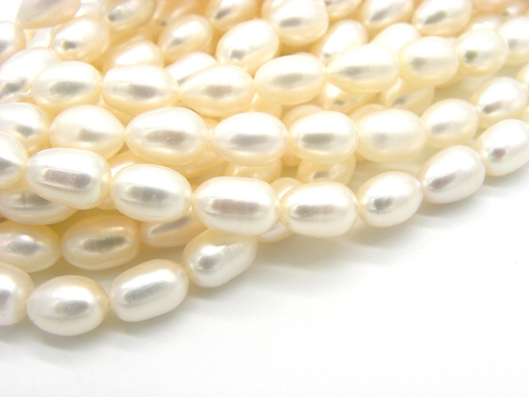 8 X 12 Mm - Grade A - Large Oval Rice-shaped Freshwater Cultured Pearls ...