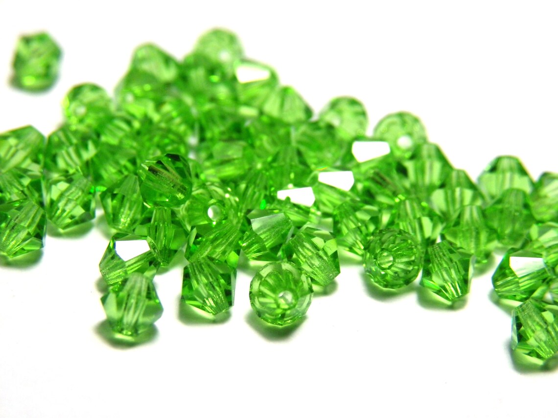 4 Mm Czech Superior Crystals MC Faceted Bicone Beads Peridot - Etsy