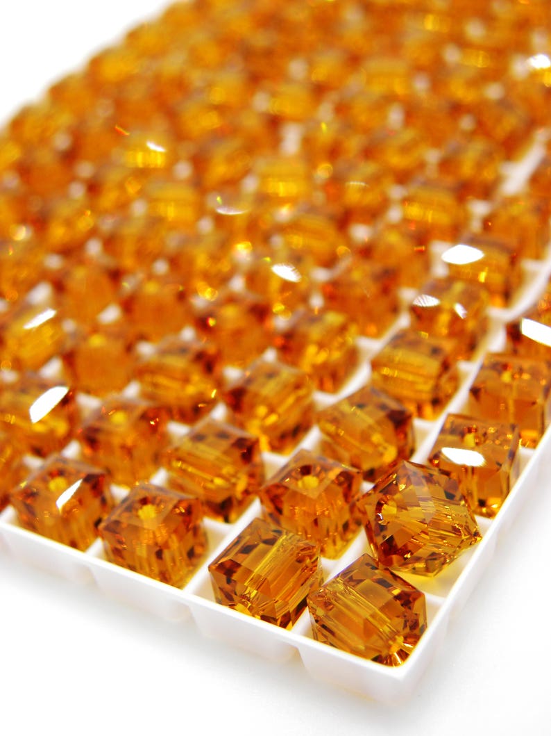 6 Mm Swarovski® 5601 Cube Genuine Austrian Crystal 4 Pc. - Etsy