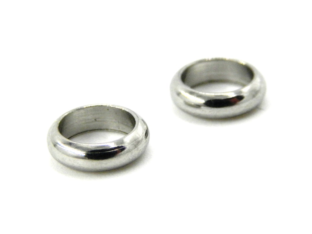 7 Mm Large Round Stainless Steel Spacer Ring Beads, Closed Stainless ...