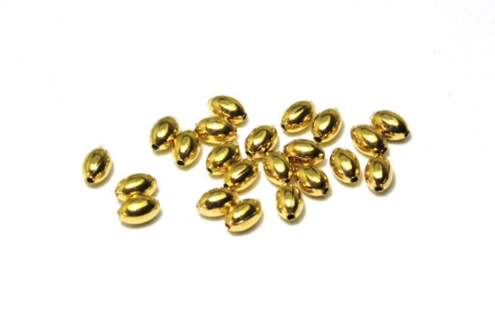 4 Mm Plated Oval Rice Shaped Metal Spacer Beads - Oval Filler Beads ...