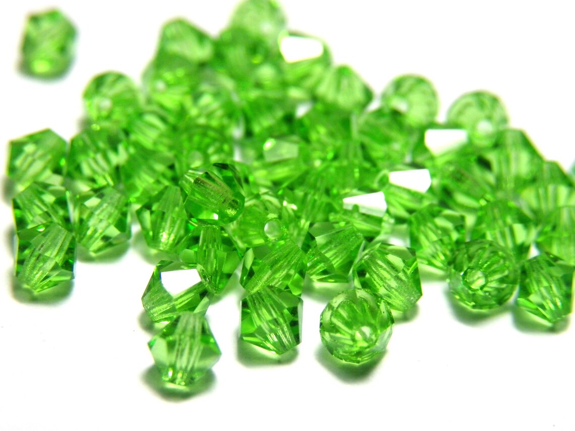 4 Mm Czech Superior Crystals MC Faceted Bicone Beads Peridot - Etsy