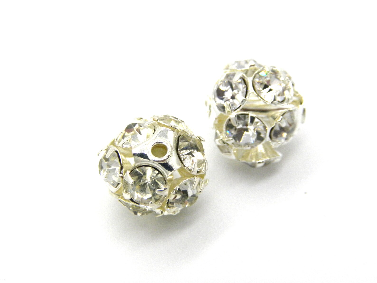 10 Mm Round Rhinestone Beads, Strass Balls - Gold or Silver/crystal (2 ...