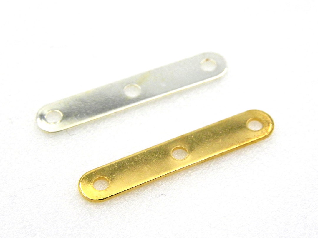 20 Mm Short Spacer Bars, 3 Hole Separator Bars - Silver Plated or Gold ...