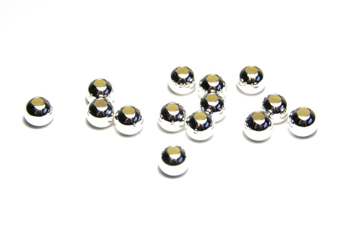 4 Mm Sterling Silver 925 Round Beads - Spacer Beads - Filler Beads (10 ...
