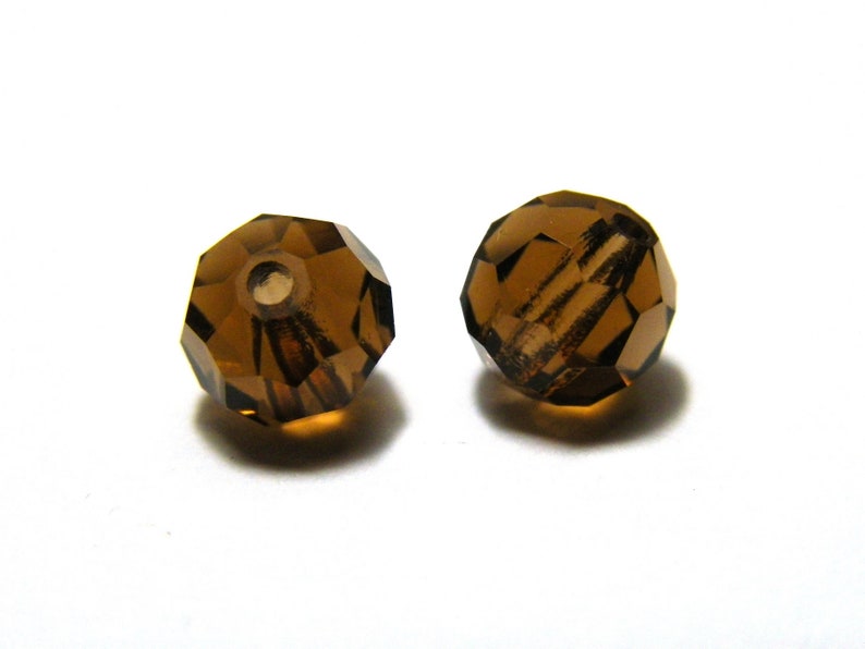 6 Mm Czech Superior Crystals MC Round Faceted Beads (10 Pc.) - Smoky ...