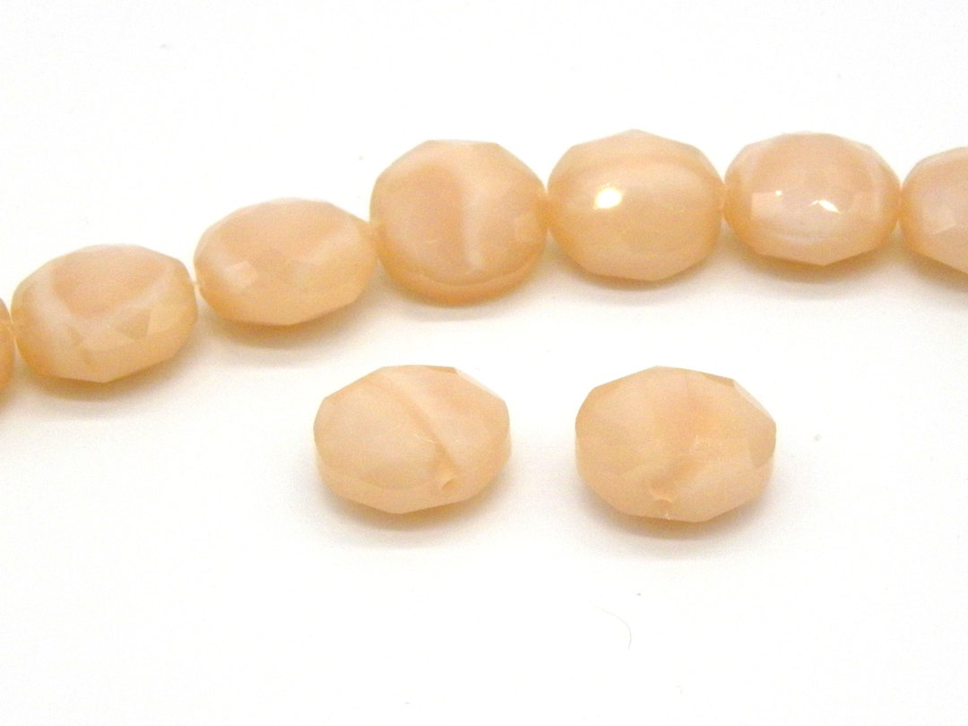 14 Mm Large Hand-made Faceted Flat Round Glass Beads - Rose - 12 Pc. - Etsy