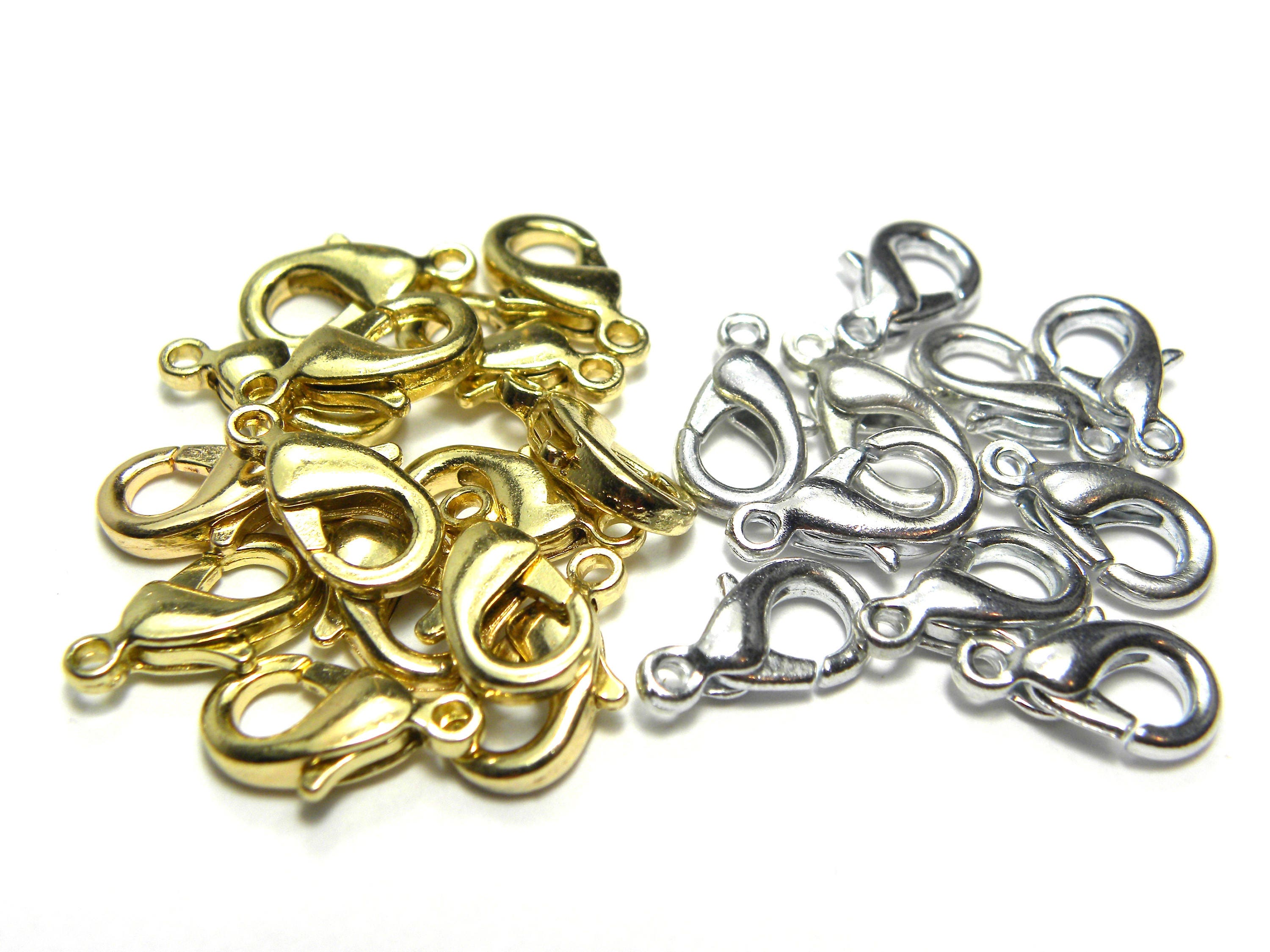 15 Mm Large HQ Trigger Clasps/lobster Clasps (10 Pc.) - Platinum Silver ...