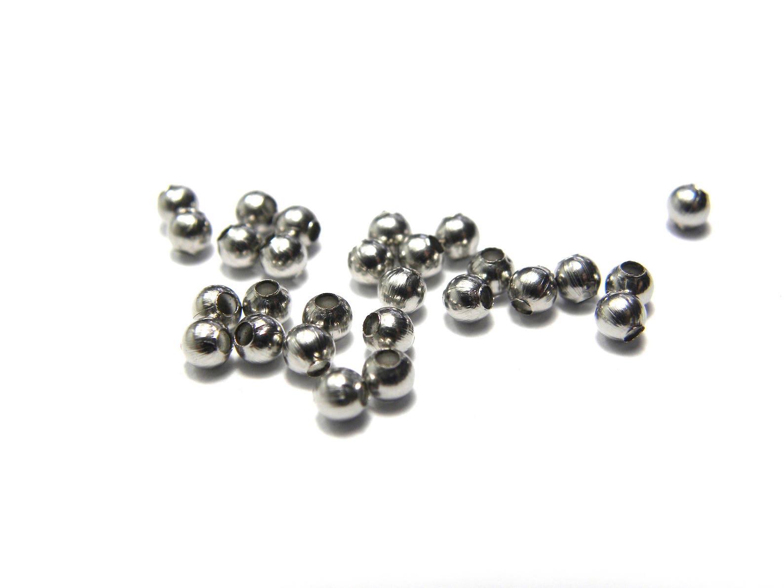 3 Mm Round Metal Spacer Beads Filler Beads Brushed Metal - Etsy