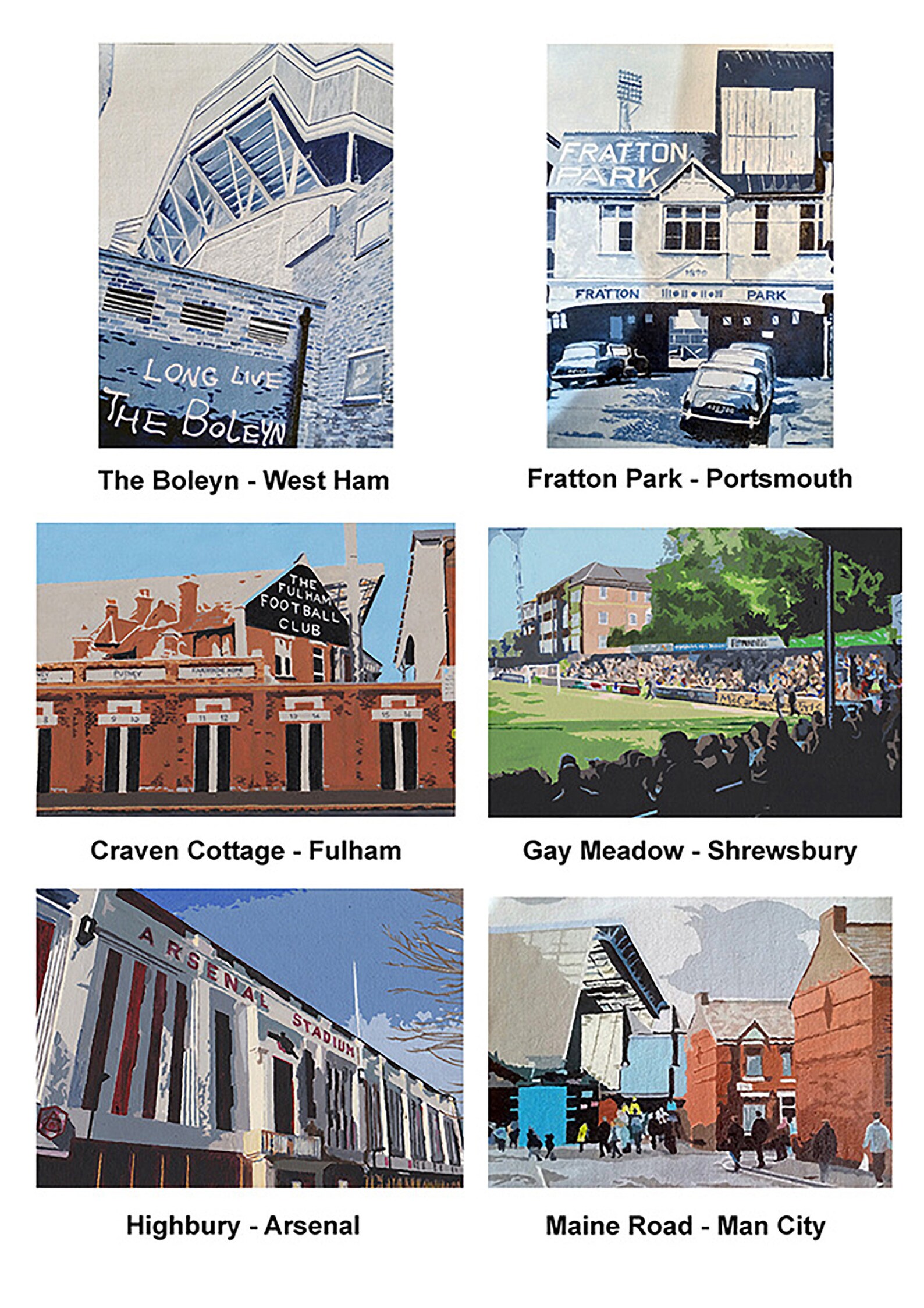 Maine Road Manchester City FC Retro Print From My Original Painting ...