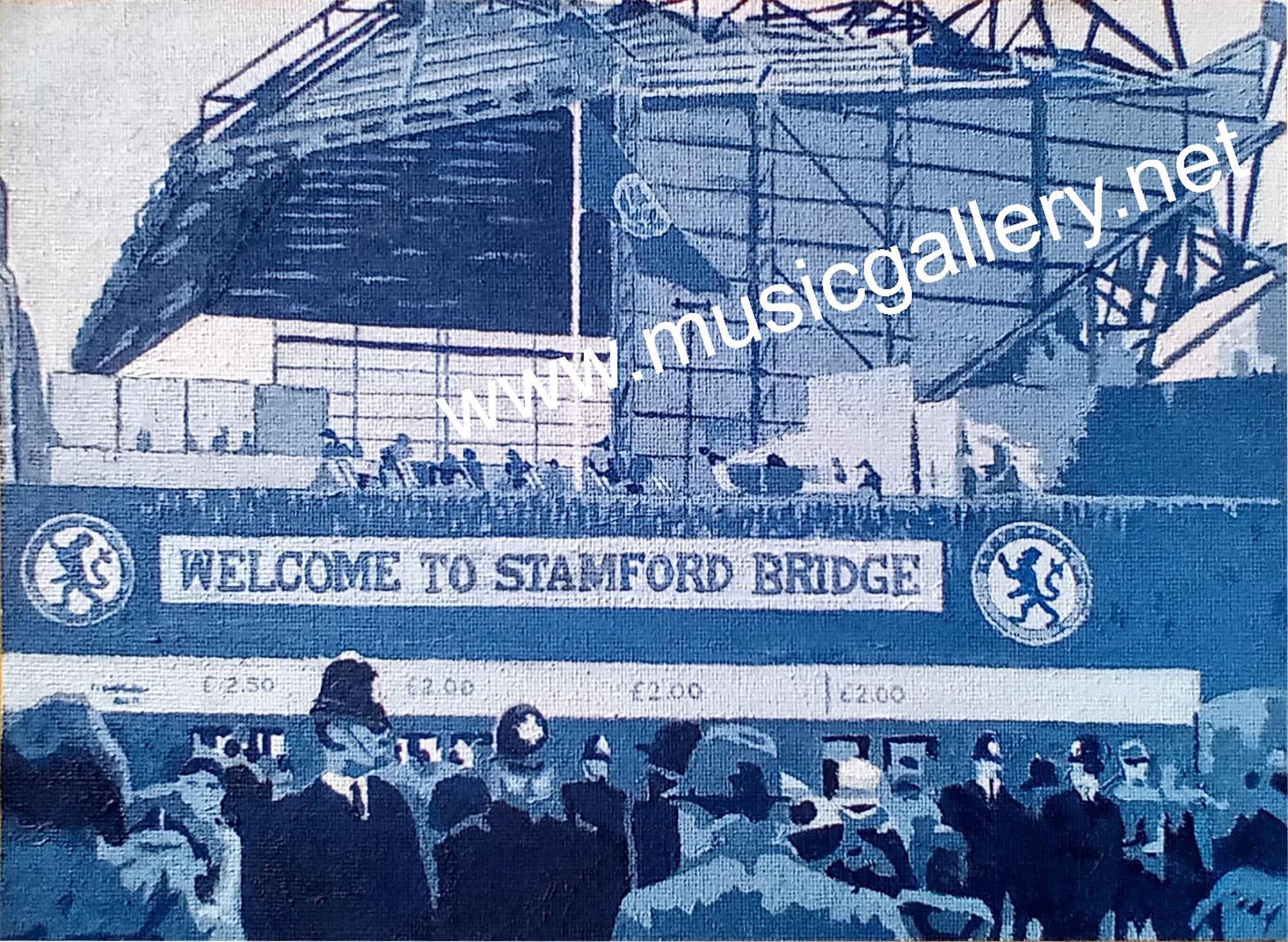 Stamford Bridge Chelsea FC Retro A4 print of ORIGINAL oil | Etsy