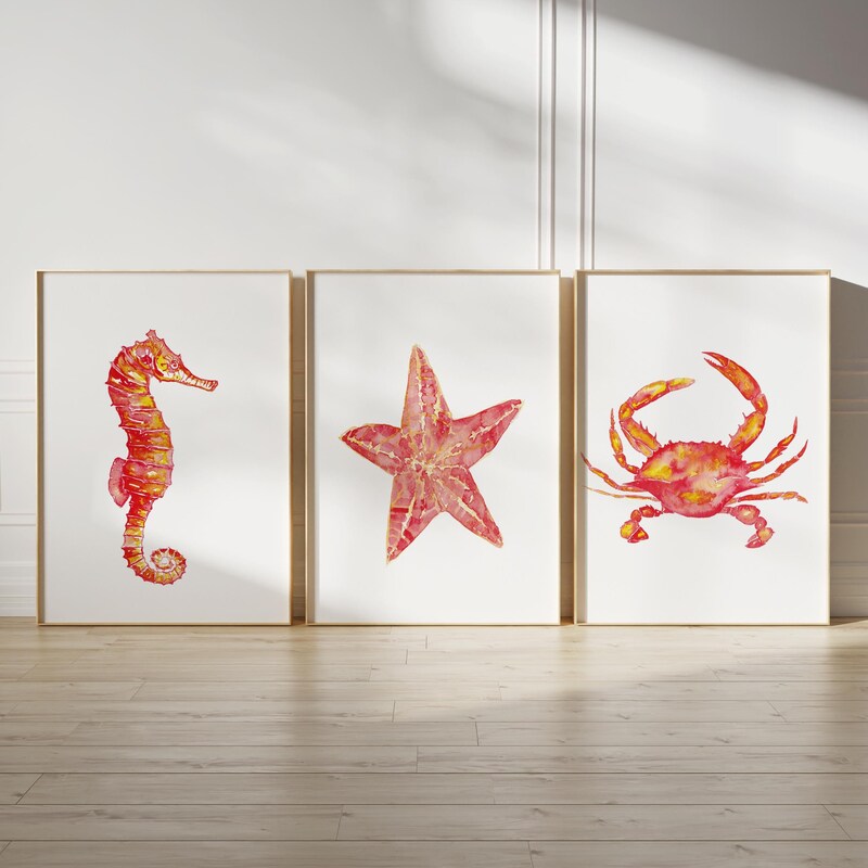 Red Crab Print - Etsy