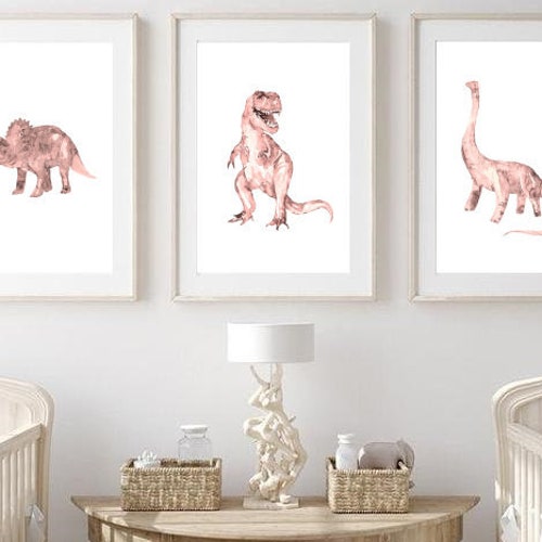 T-rex Princess Fairy Dinosaur Painting Watercolour Dino Trex - Etsy