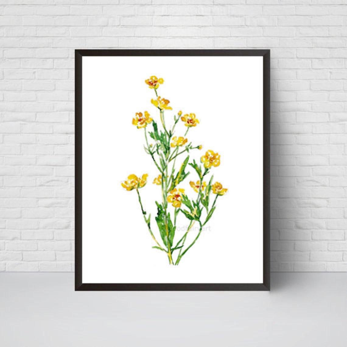 Buttercup Flower Painting Yellow Abstract Watercolor Print - Etsy Canada