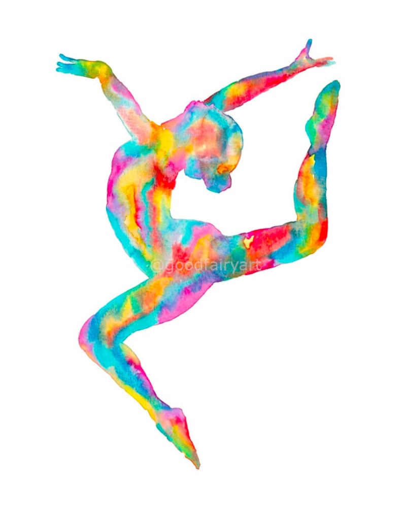 Set of 3 Gymnastics Art Print Watercolor Painting Gift Drawing | Etsy