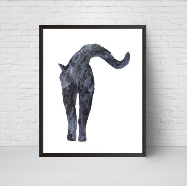 Black Cat Back View Walking Painting Wall Poster Watercolor - Etsy Canada