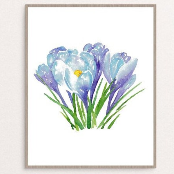 Watercolor Crocus - Etsy