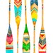 Colorful Oars Print Kids Room Wall Decor Painting Watercolour Ink Canoe ...