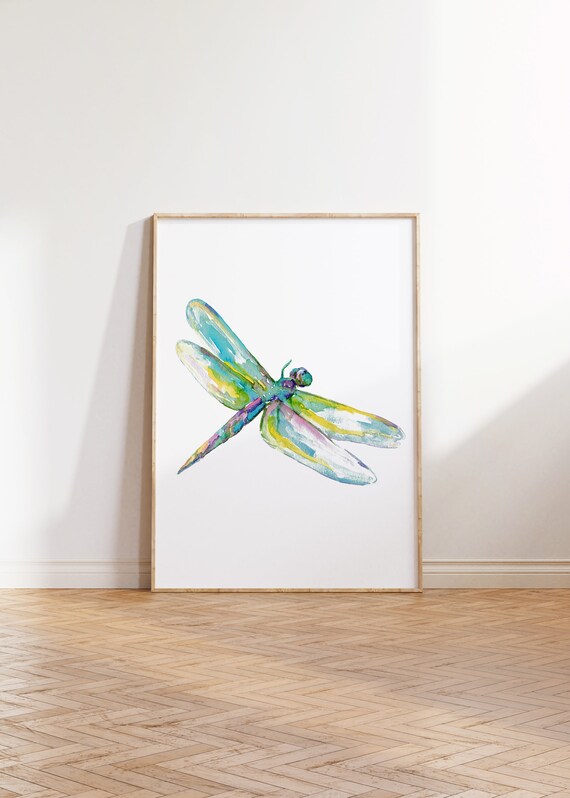 Dibujo De Libélula Colorida Lámina Artística For Sale Con La Obra