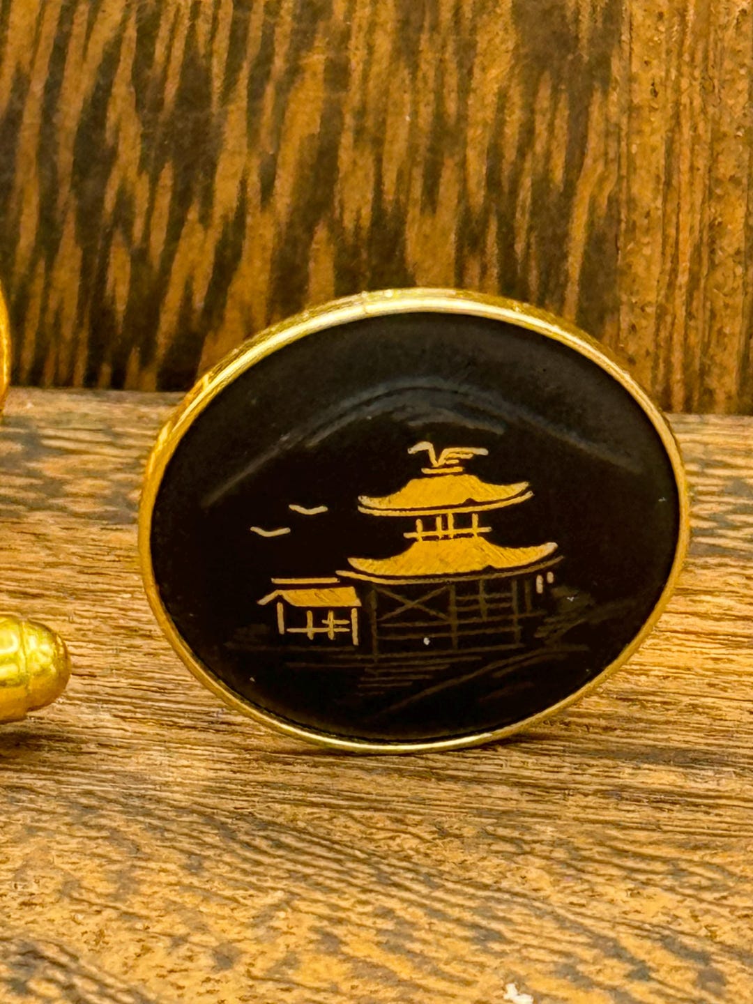 Vintage Gold Tone Rare Amita Japanese Village Cufflinks - Etsy