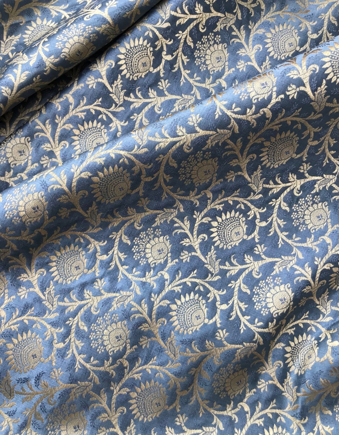 50%OFF Gray & Gold Indian Brocade, Jacquard, Kebaya, Brokat, Wedding ...