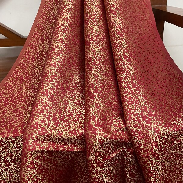Red Gold Fabric - Etsy