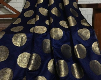 Navy and Gold Fabric | Etsy