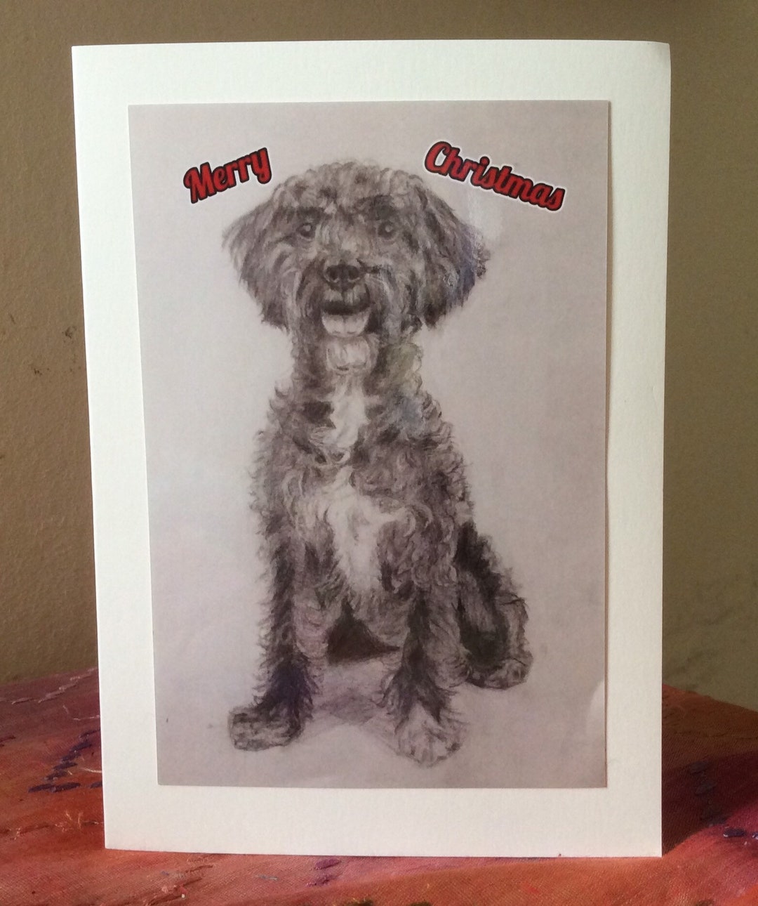 Cockapoo Christmas Card From Original Drawing - Etsy