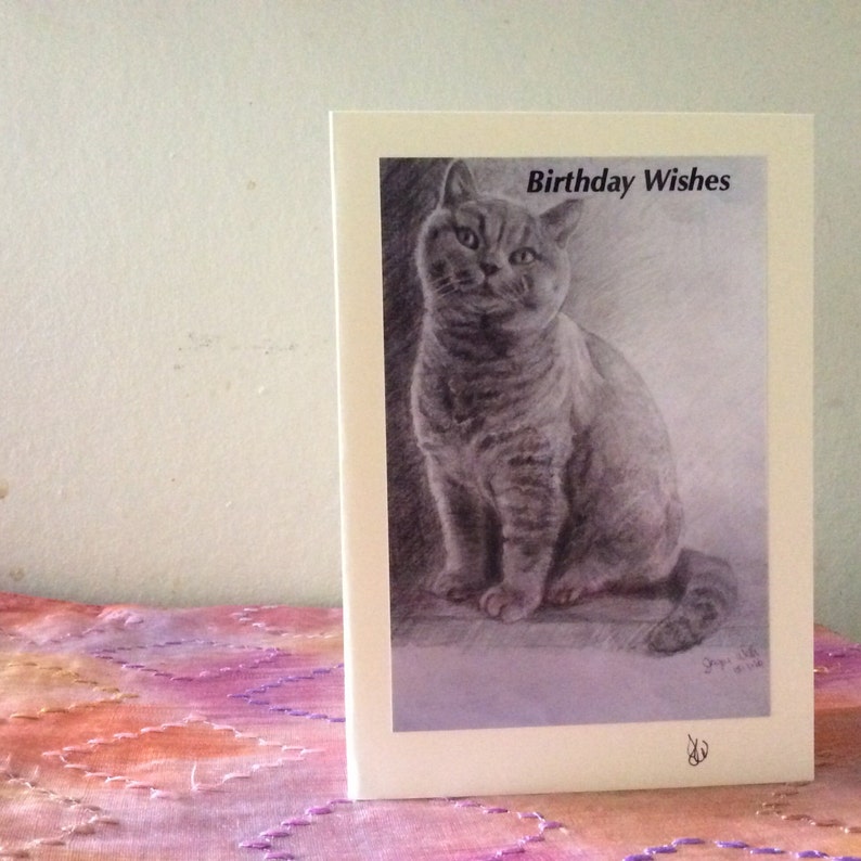 Birthday Greeting Card British Shorthair Cat 7x5 From My Original ...