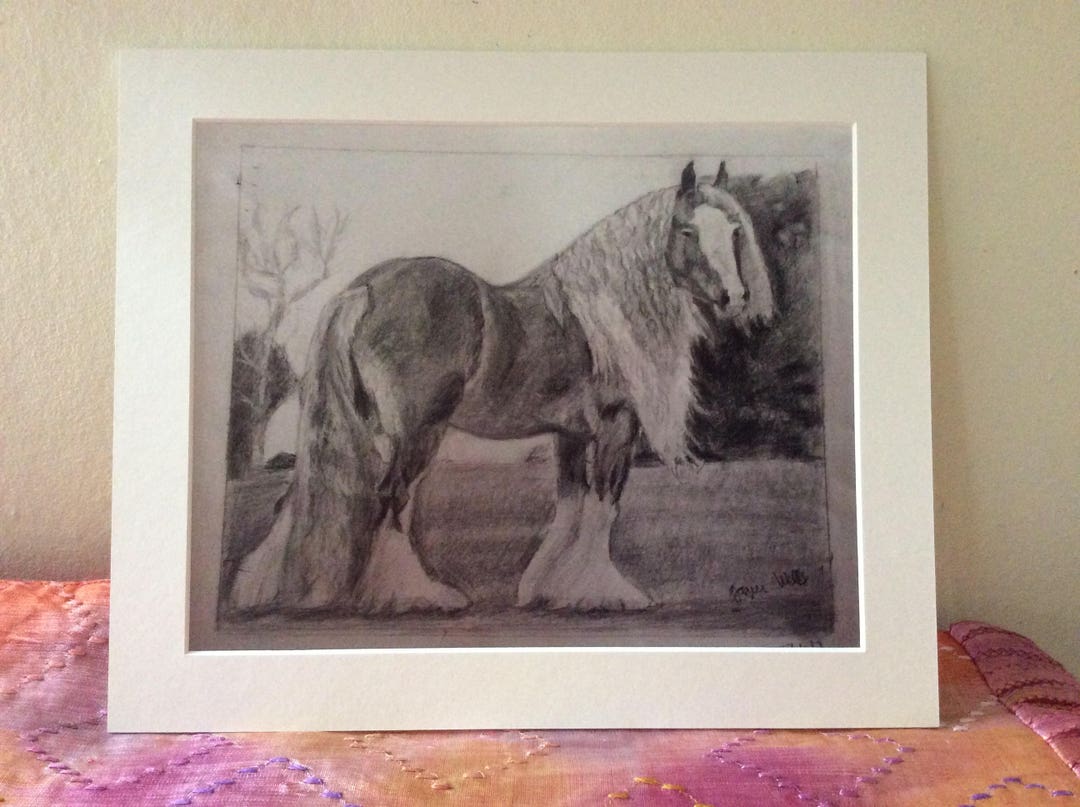 Gypsy Vanner Horse Print With Mount and Backing From My Original Pencil ...