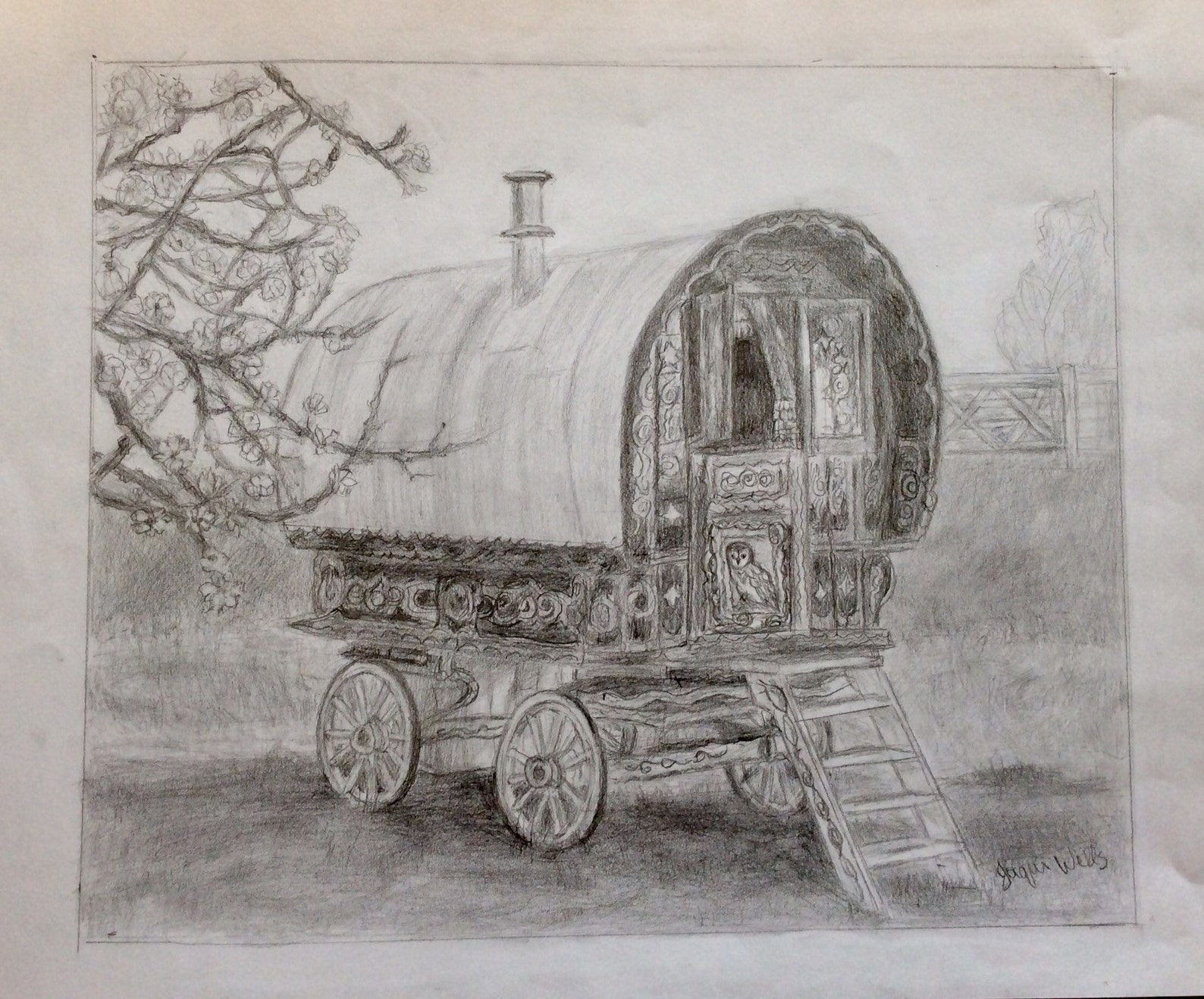 Gypsy Wagon Print From My Original Pencil Drawing - Etsy